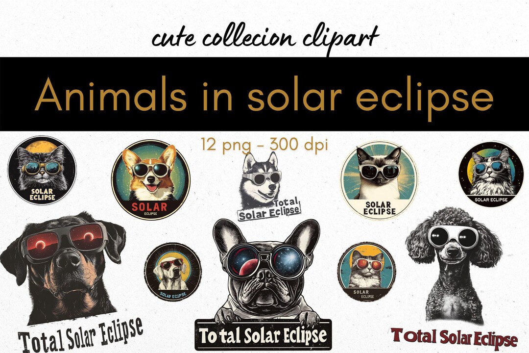 Animals in Solar Eclipse 12 Png - Etsy