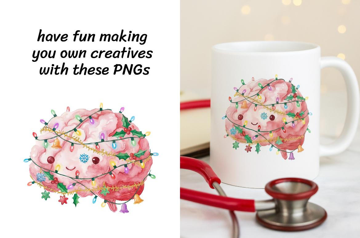 Christmas Anatomy Clipart Bundle – Festive Human Organs (PNG, 300 DPI ...
