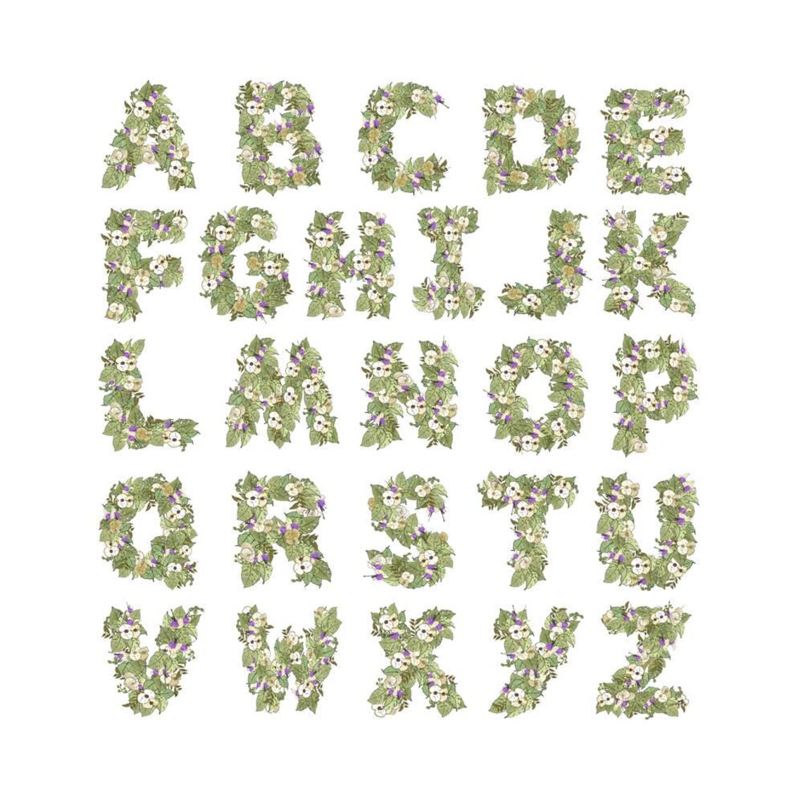 Floral Alphabet Png, JPG, SVG, EPS – Beautiful Flower Letter Designs ...