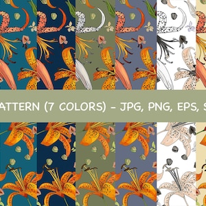 Tiger Lily Pattern Different Colours - Etsy