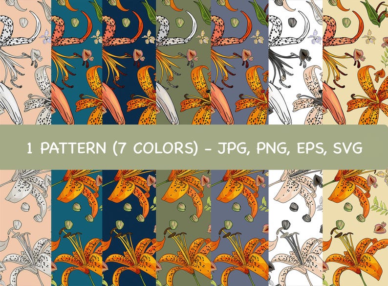 Tiger Lily Pattern Different Colours - Etsy