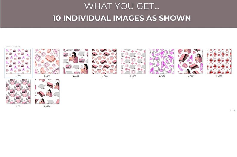 Girly Seamless Patterns Bundle – Coffee, Makeup, Fashion 10 Png/jpg/eps ...