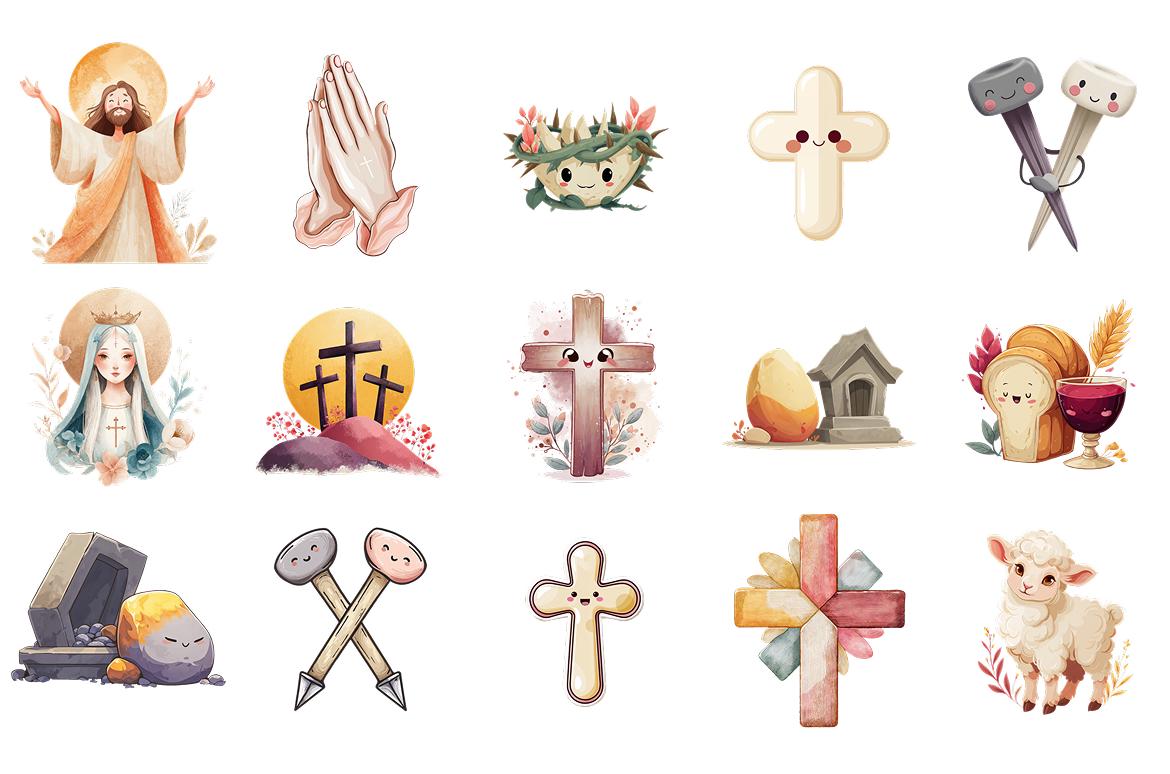 Faith Kids Clipart Bundle - Kawaii Christian Easter PNG (digital ...