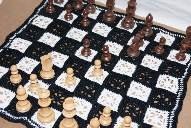 Granny Square Chessboard Crochet Pattern by Delphinescrochets Digital ...