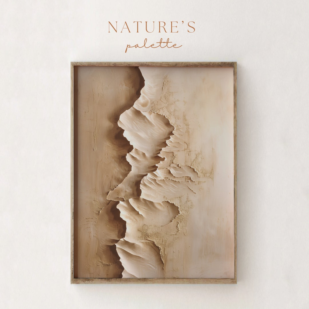 Printable High-quality Textured Sand Waves Oil Painting Digital ...