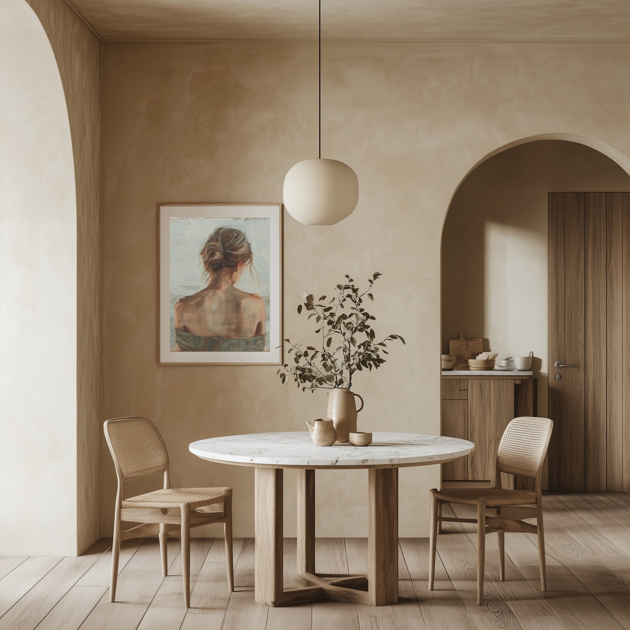 Printable High-quality Bare Back Beauty Subtle Sensual Oil Painting ...