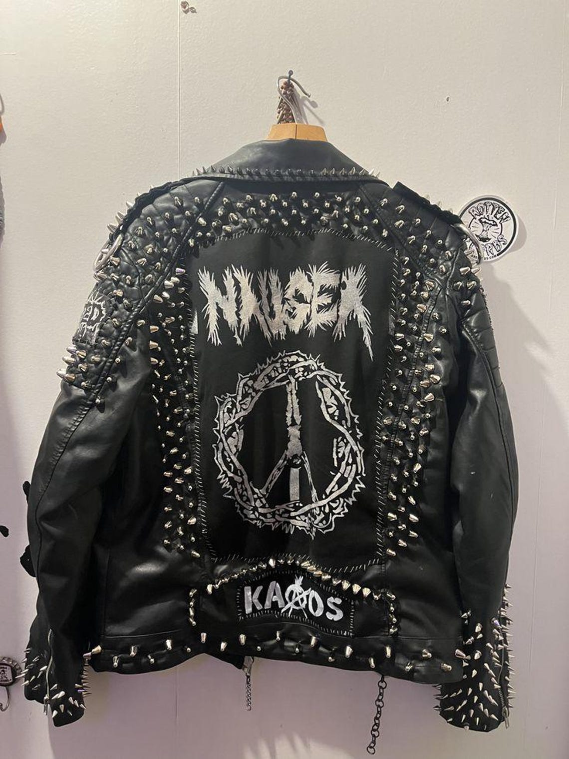 Handmade Punk Studded Gothic Jacket- Spiked Cowhide Leather Biker Style ...