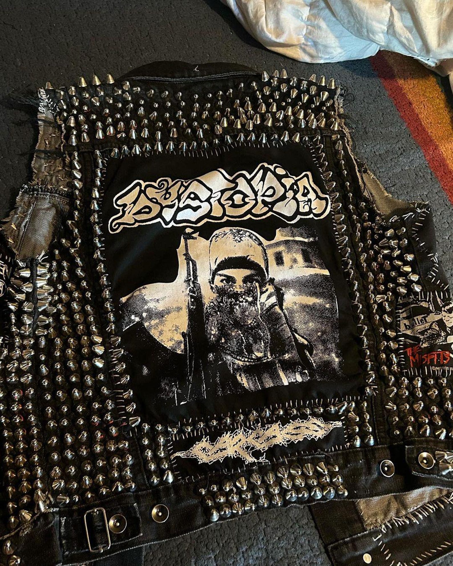 Personalized Punk Rock Leather Studded Style Vest, Gothic Patchwork ...