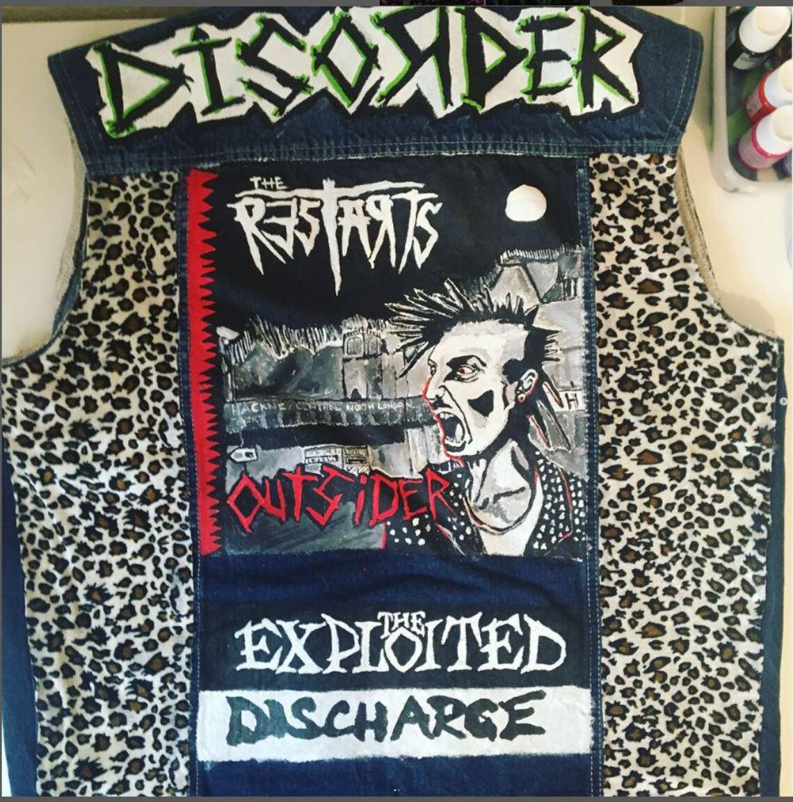 Personalized Punk Rock Style Vest, Gothic Patchwork Fashion Men, Biker ...