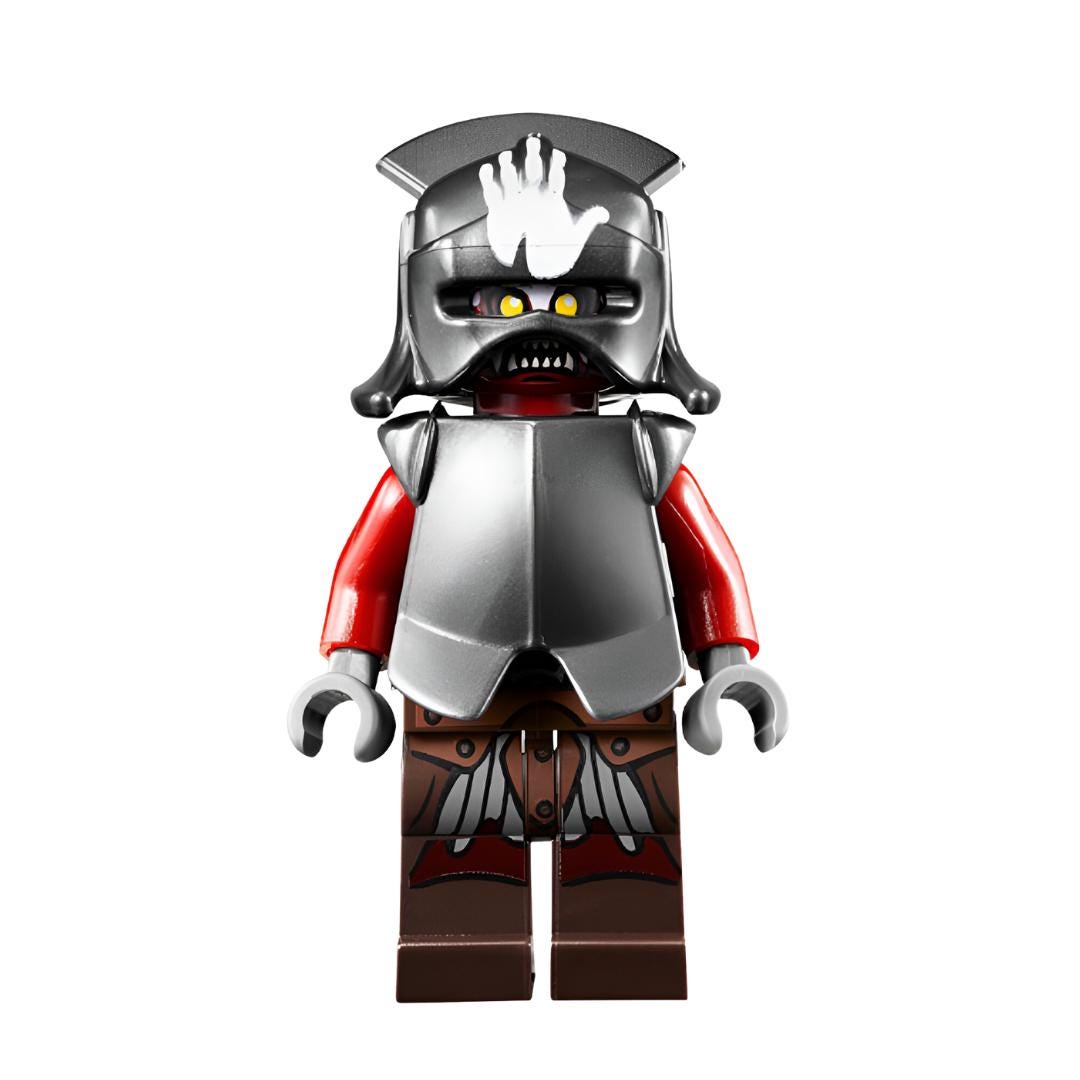 CUSTOM Uruk-hai Minifigure Lord of the Rings LOTR Hobbit White Hand ...