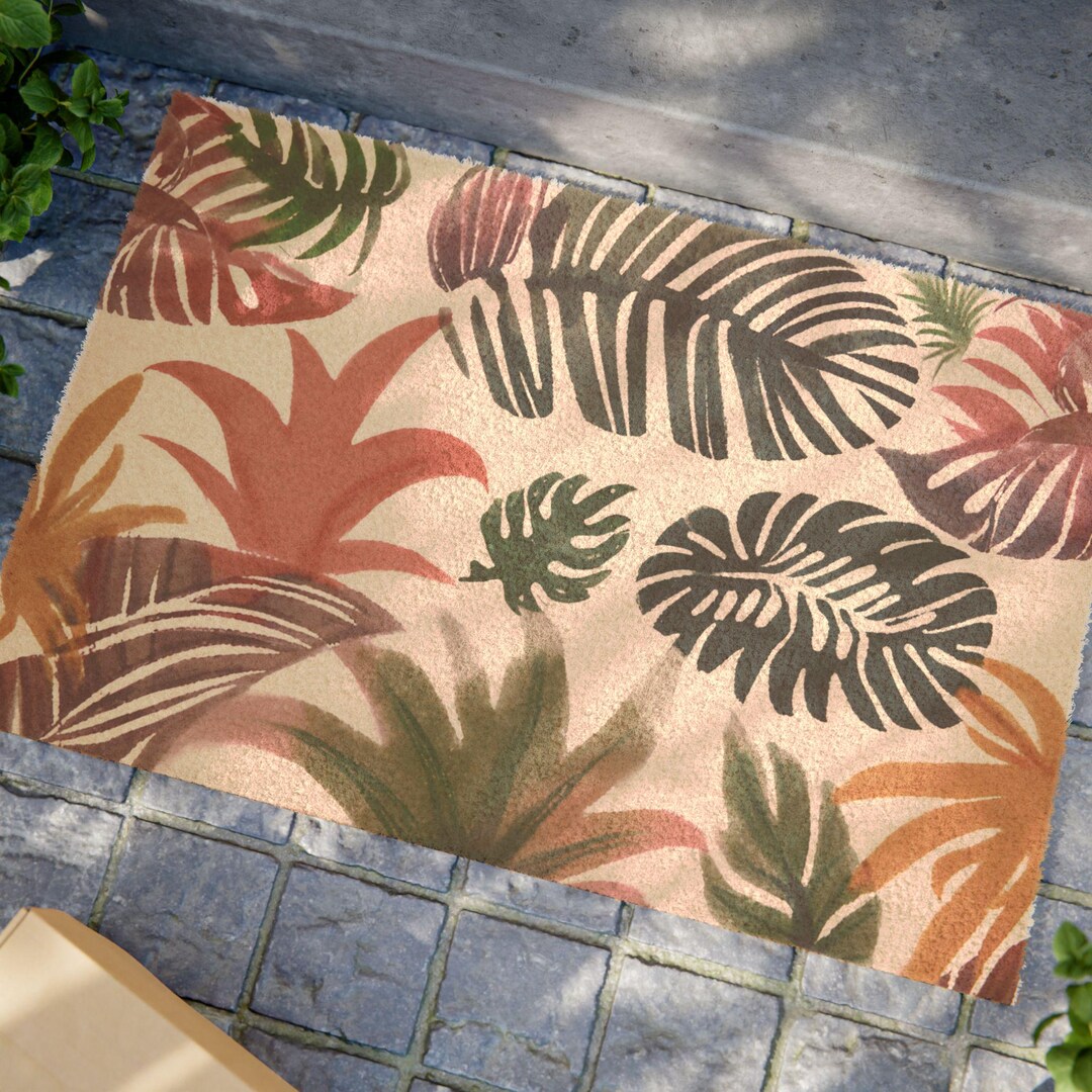 Coir Doormat, Tropical Welcome Home Mat, Sunny Nature Design, Coconut ...