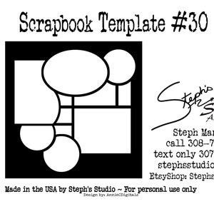 30# Scrapbook Template -stencil - Etsy