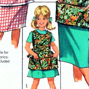 1960s Simplicity 6809 Vintage Sewing Pattern Full Apron, Art Smock ...