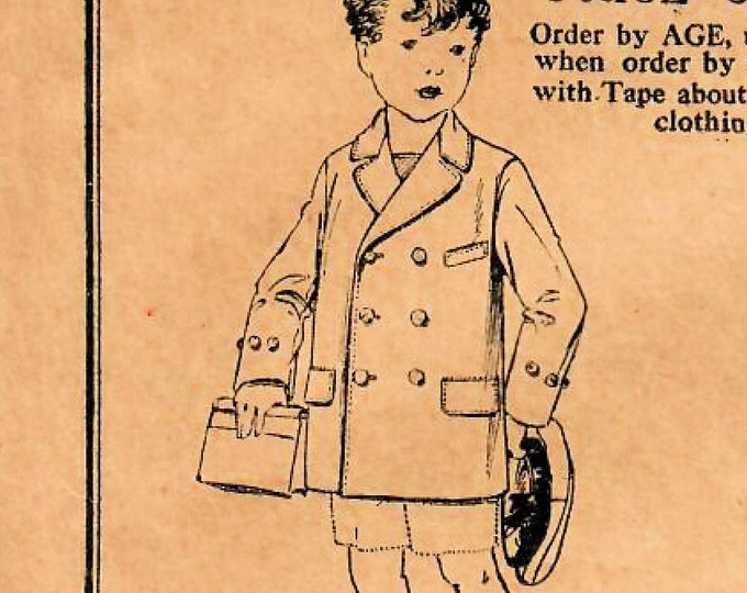 1920s Butterick 5841 UNUSED Vintage Sewing Pattern Boys Short Coat ...