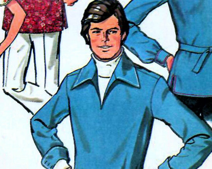 1970s Simplicity 5195 UNCUT Vintage Sewing Pattern Men's Casual Jacket ...