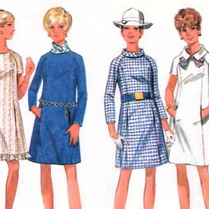 1960s Butterick 4942 UNCUT Vintage Sewing Pattern Misses A-line Dress ...