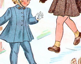 1960s Butterick 2482 Vintage Sewing Pattern Girls Princess Coat, Hat ...