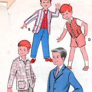 1950s Butterick 8447 Vintage Sewing Pattern Boy's 3 Piece Suit, Long ...