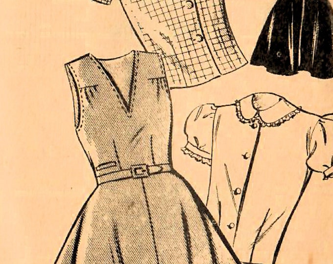 1940s Advance 4984 Vintage Sewing Pattern Suspender Skirt, Midriff ...