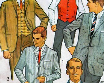 1950s Simplicity 4107 UNCUT Vintage Sewing Pattern Men's Tailored ...