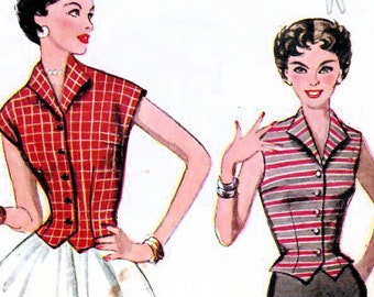 1950s Vogue 9590 Vintage Sewing Pattern Maternity Blouse, Jumper Misses ...