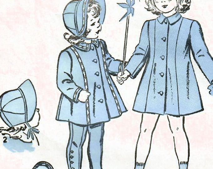 1960s Butterick 2482 Vintage Sewing Pattern Girls Princess Coat, Hat ...