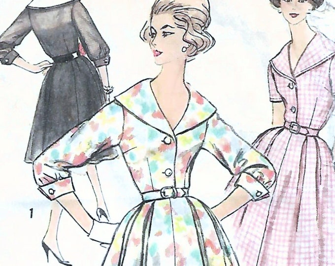 1960s Simplicity 3366 Vintage Sewing Pattern Misses Shirtwaist Dress ...