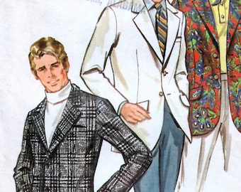 1960s Butterick 2125 UNCUT Vintage Sewing Pattern Men's Tailored Jacket ...