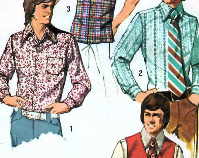 1970s Simplicity 5195 UNCUT Vintage Sewing Pattern Men's Casual Jacket ...