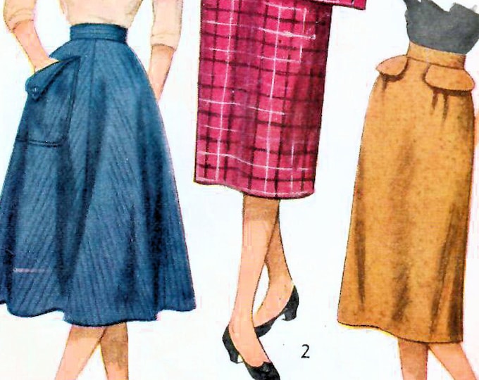 1950s Mccall's 9484 Vintage Sewing Pattern Full Flared Skirt, Stole ...