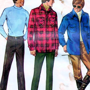 1970s Simplicity 9694 Vintage Sewing Pattern Pants, Shirt, Jacket Men ...