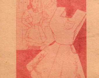 1960s Simplicity 6809 Vintage Sewing Pattern Full Apron, Art Smock ...