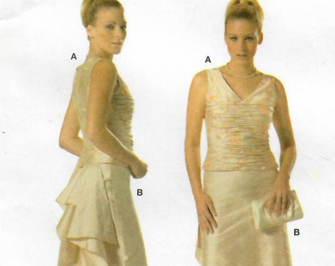 2000s Burda 7919 UNCUT Sewing Pattern Misses Two Piece Dress, Evening ...