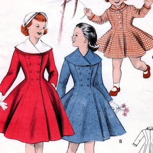 1950s Butterick 7229 UNCUT Vintage Sewing Pattern Princess Coat, Fit ...