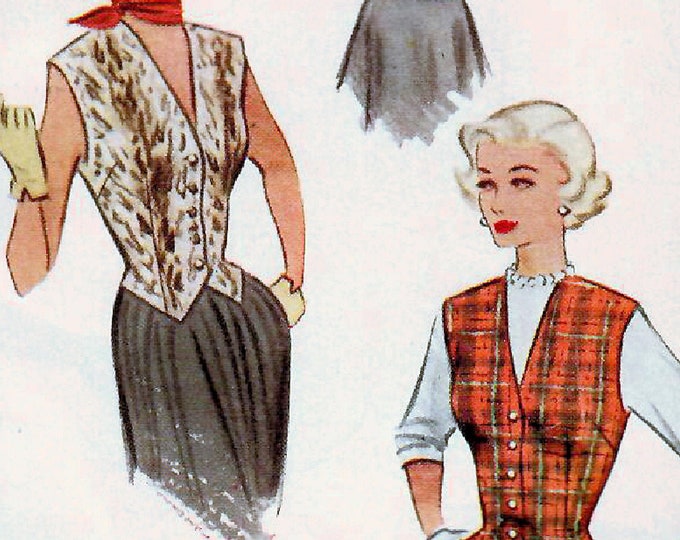 1950s Mccall 8228 Vintage Sewing Pattern Misses Weskit Fitted - Etsy