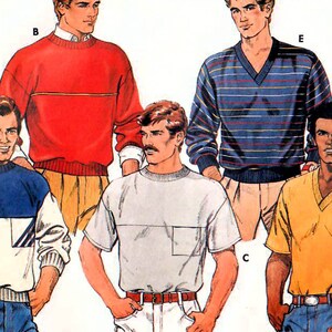 1980s Butterick 6797 Vintage Sewing Pattern Pullover Top, Sweatshirt, T ...