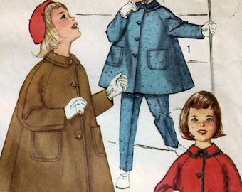 1960s Butterick 2482 Vintage Sewing Pattern Girls Princess Coat, Hat ...