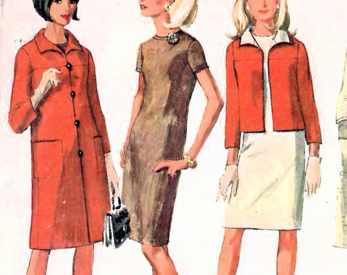 1960s Simplicity 4842 Vintage Sewing Pattern Misses 7 Day Dresses, Slim ...