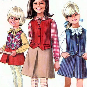 1960s Simplicity 7332 Vintage Sewing Pattern Girls Blouse, A-line Skirt ...