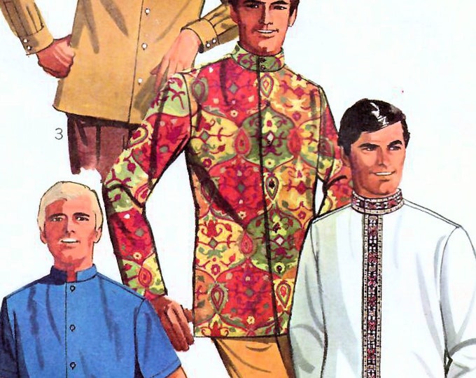 1960s Simplicity 8006 Vintage Sewing Pattern Meditation Shirt, Guru ...