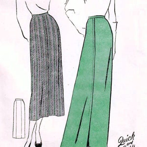 1940s Butterick 4702 Vintage Sewing Pattern Misses Slim Skirt, Midi ...