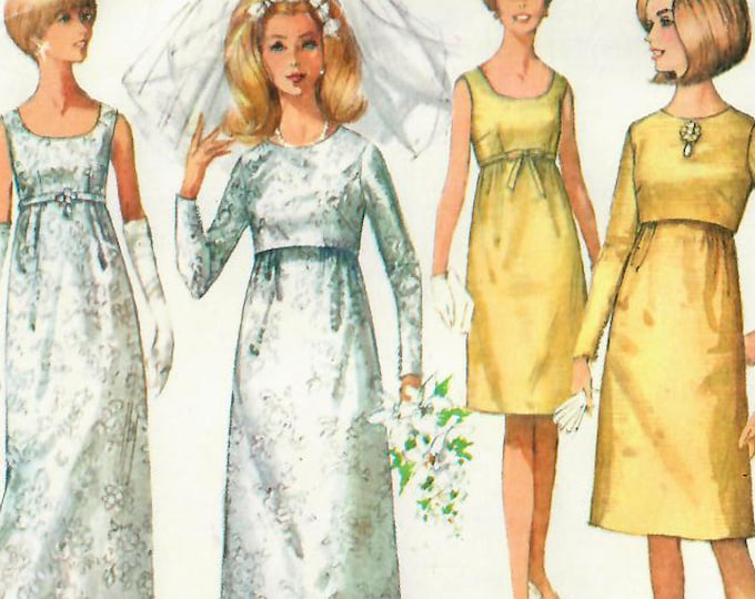 1970s Simplicity 9936 Vintage Sewing Pattern Misses Wedding Dress ...