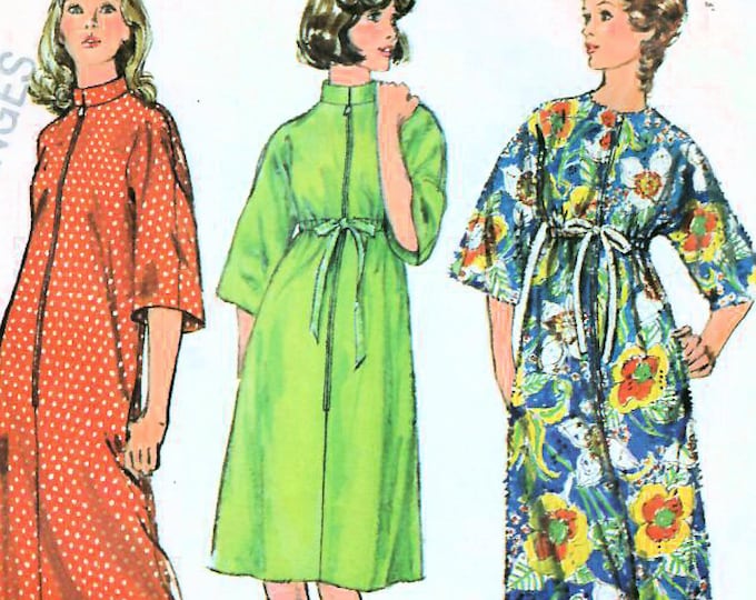 1970s Simplicity 6048 UNCUT Vintage Sewing Pattern Misses Jiffy Robe ...