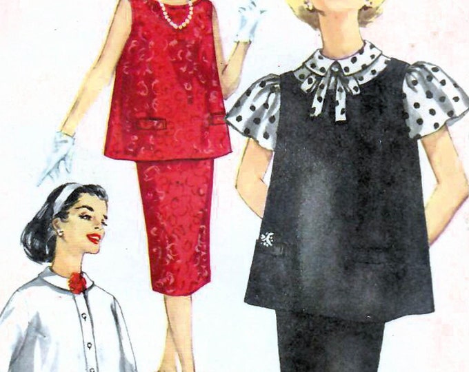 1950s Vogue 9590 Vintage Sewing Pattern Maternity Blouse, Jumper Misses ...