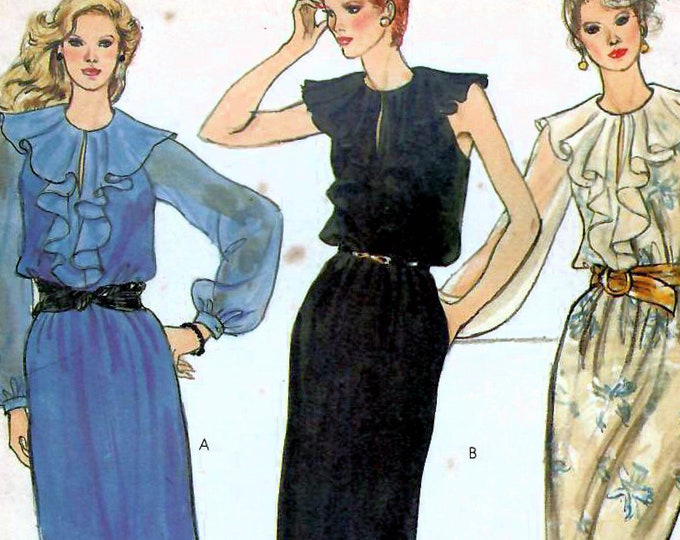 1980s Vogue 7978 UNCUT Vintage Sewing Pattern Misses Pullover Dress ...