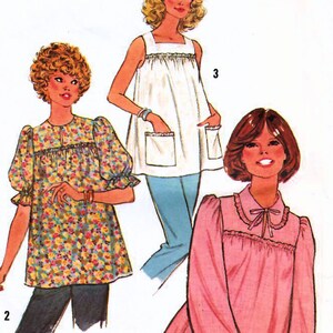 1970s Simplicity 8606 Vintage Sewing Pattern Misses Maternity Pullover ...