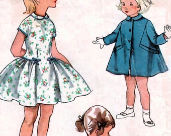 1950s Simplicity 4454 Vintage Sewing Pattern Girls Coat - Etsy