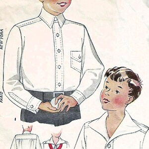 1930s Simplicity 1509 Vintage Sewing Pattern Boy's Tailored Shirt ...