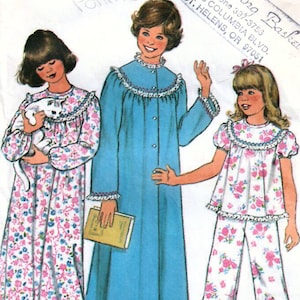 1970s Simplicity 8127 Vintage Sewing Pattern Long Nightgown, Long ...