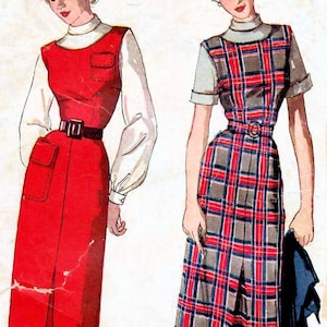 1940s Simplicity 2950 Vintage Sewing Pattern Midi Jumper, Blouse Junior ...